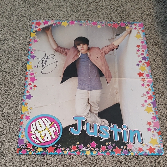 Other | Justin Bieber Autograph Poster | Poshmark